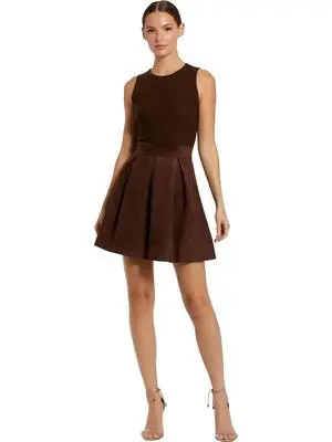 Mac Duggal Sleeveless A-line Mini Dress - Chocolate