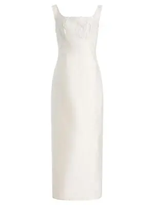 MARLIES GRACE Allegra Floral-appliquéd Maxi Dress - White