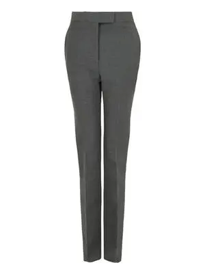 FERRAGAMO Straight Leg Wool Trousers - Grey