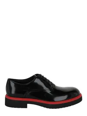FERRAGAMO Fiorino Leather Derby Loafers - Black