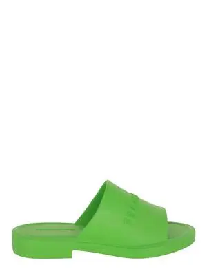 FERRAGAMO Giuneva Logo Embossed Slides - Green