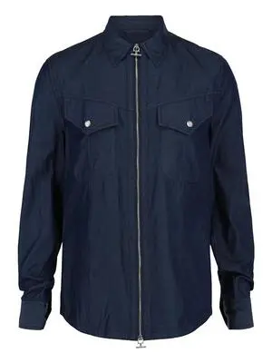 FERRAGAMO Denim Zipper Shirt - Blue
