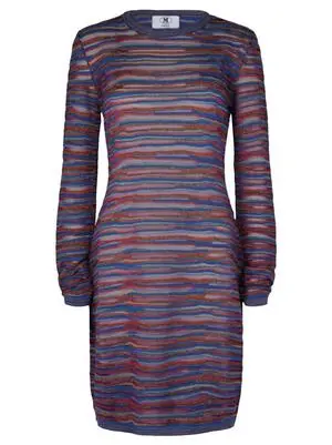Missoni Wave Bodycon Mini Dress - Multi Purple Red Blue Grey
