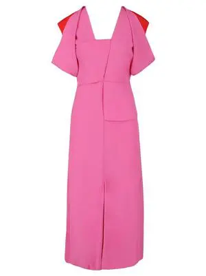 Bottega Veneta Jersey Draped Midi Dress - Bubble Gum