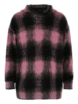 Givenchy 4g Check Hooded Sweater - Black Pink