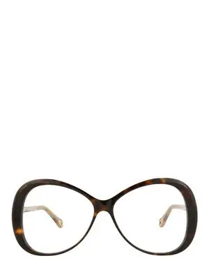 Chloé Round-Frame Bio Acetate Optical Frames Havana Brown Transparent (ch0011o/30009851/004)