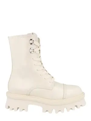 FERRAGAMO Kira Leather Combat Boots - White
