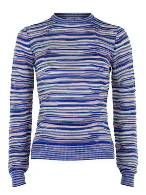 Missoni Wave Slim-fit Knit Sweater - Multi Pink Blue Avio White
