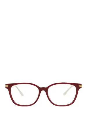 Bottega Veneta Square-frame Acetate Optical Frames - Burgundy Gold Transparent (bv1074oa/30009055/004)