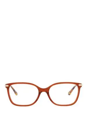 Chloé Square-Frame Bio-Acetate Optical Frames Brown Gold Transparent (ch0059o/30011441/010)
