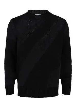 FERRAGAMO Textured Cable Knit Sweater - Black