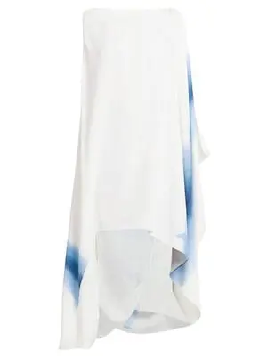 FERRAGAMO Printed High-low Dress - Blue