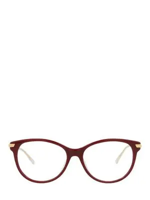 Bottega Veneta Round-frame Acetate Optical Frames - Burgundy Gold Transparent (bv1039o/30008542/004)