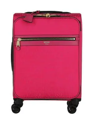 Moschino Allover Logo Trolley Case - Fuchsia