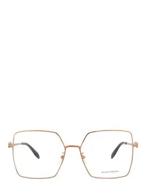 Alexander McQueen Square-frame Metal Optical Frames - Nude Nude Transparent (am0276o/30009376/003)