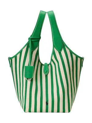 Ralph Lauren Striped Cotton Canvas Tote - Grnwht