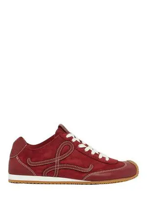 Loewe Ballet Runner 2.0 Mixed Leather Sneakers - Burgundy