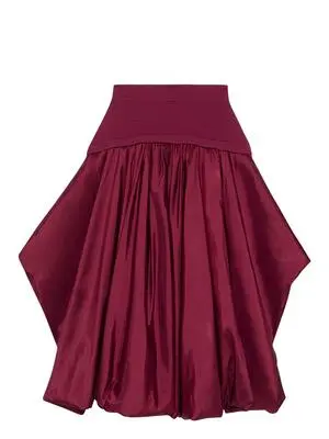 Simkhai Corinn Bubble Taffeta Midi Skirt - Cranberry