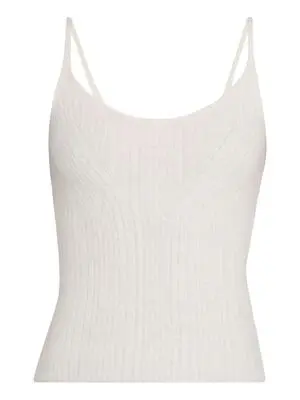 Adam Lippes Rue Brushed Cashmere Tank Top - White