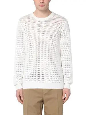 ROBERTO COLLINA Perforated Cotton Sweater - White