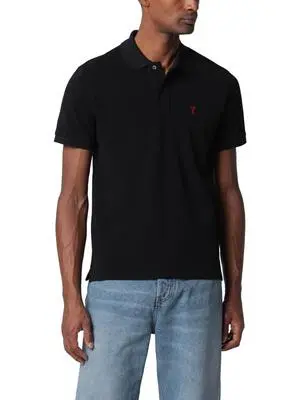 AMI Paris De Coeur Polo Shirt - Black