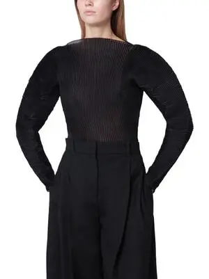 RÓHE Pleated Sculptural Top - Black