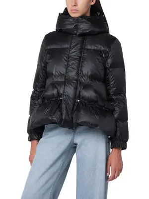 Sacai Nylon Down Jacket With Drawstring - Black