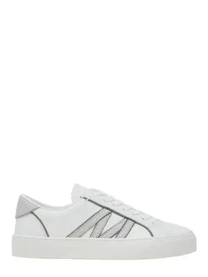 Moncler Leather Monaco Sneakers - White