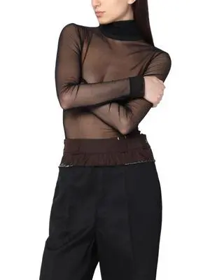 MAISON MARGIELA Semi-transparent Turtleneck Body - Black
