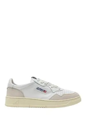 AUTRY Medalist Low Leather And Suede Sneaker - White