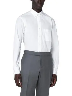 Thom Browne Button-down Cotton Shirt - White