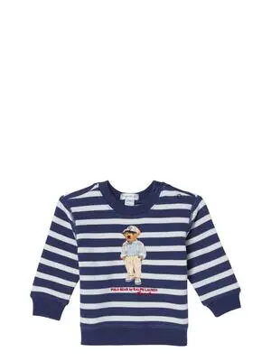 Polo Ralph Lauren Striped Sweatshirt With Print - Light Blue