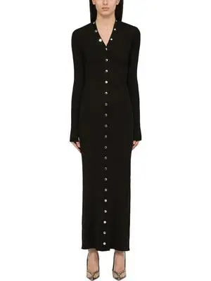 Attico Viscose Long Cardigan - Black