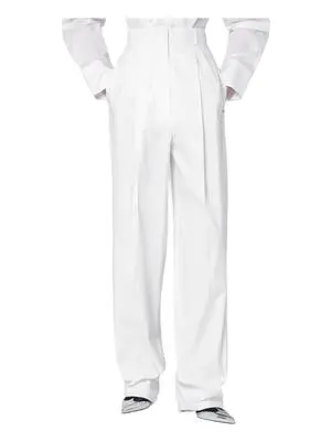 Sportmax Wide Cotton Trousers - White