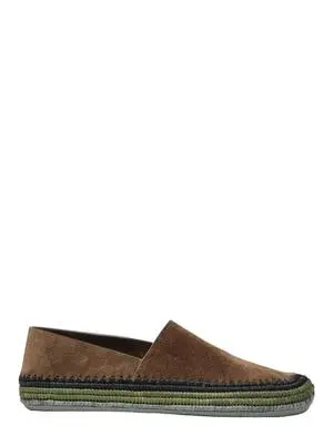 Loewe Rio Suede And Raffia Slippers - Brown