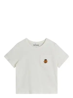 MINI RODINI T-shirt With Ladybug Embroidery - White