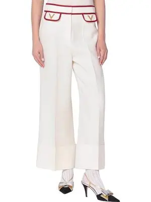 Valentino Garavani Trousers With Gold V Detail - Print