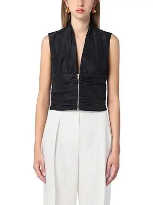 Patou Zipped Waistcoat - Black