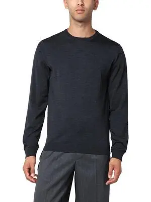 ROBERTO COLLINA Crew Neck Wool Sweater - Grey