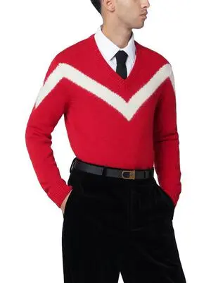 Valentino Garavani Wool Sweater With Vlogo Detail - Red