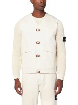 Stone Island Cotton Gilet - White