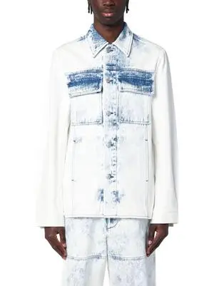 Dries Van Noten Faded Blue Denim Shirt - Light Blue