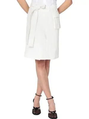 FERRAGAMO Wrap Skirt In Cotton Blend - White