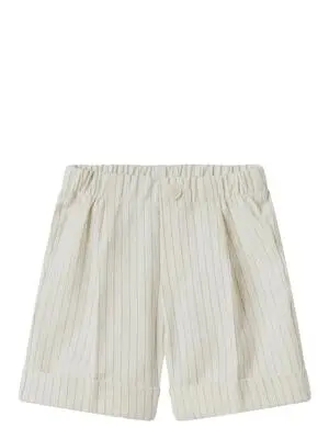 IL GUFO Pinstriped Cotton Bermuda Shorts - White