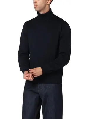 ROBERTO COLLINA Wool Turtleneck Sweater - Blue