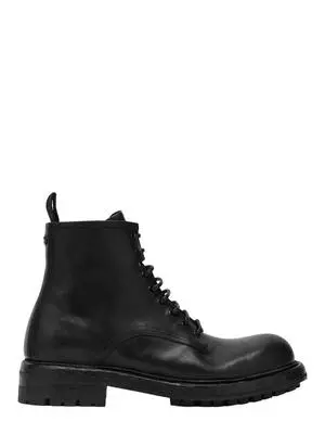 Dolce & Gabbana Lace-up Leather Ankle Boots - Black