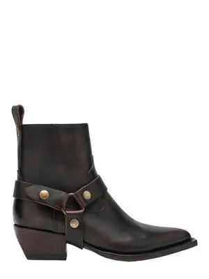 GOLDEN GOOSE Debbie Boot With Removable Buckle - Brown