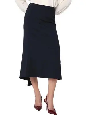 Victoria Beckham Virgin Wool Blend Skirt - Blue