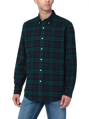 Polo Ralph Lauren Navy/green Check Pattern Shirt Custom-fit - Blue