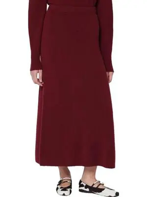 Max Mara Stretch Cashmere Knit Skirt - Burgundy